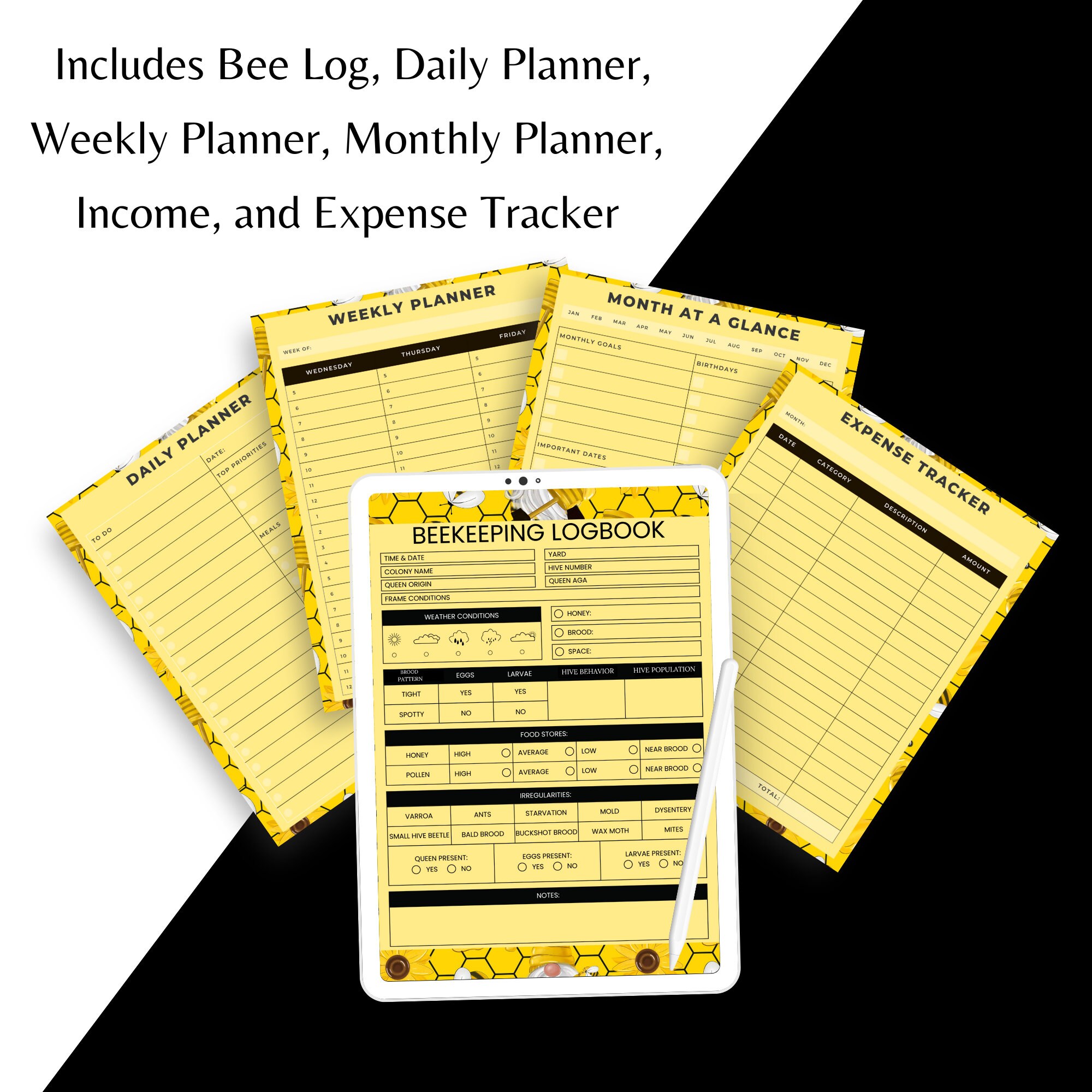 Bee Keeper's Planner and Journal - Digital or Printable Planner ...