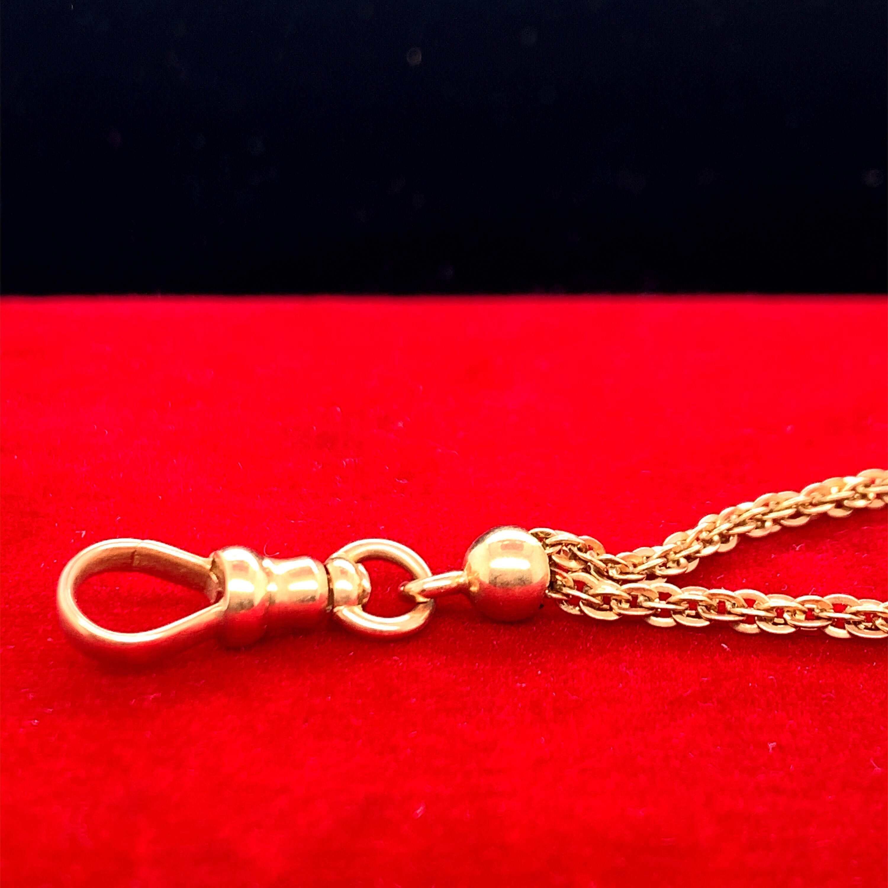 14K Yellow Gold Pocket Watch Double Strand Chain With Enamel - Etsy