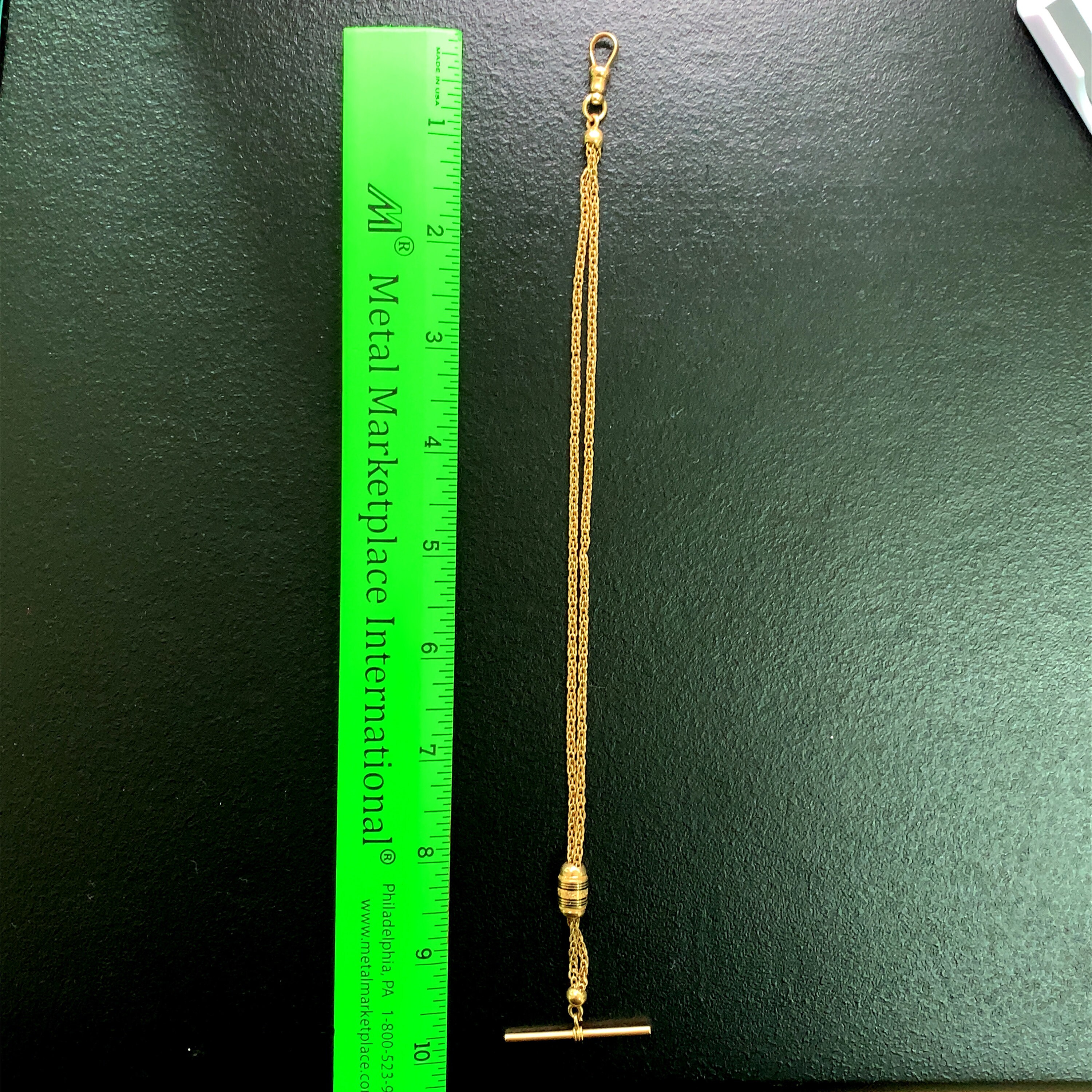 14K Yellow Gold Pocket Watch Double Strand Chain With Enamel - Etsy