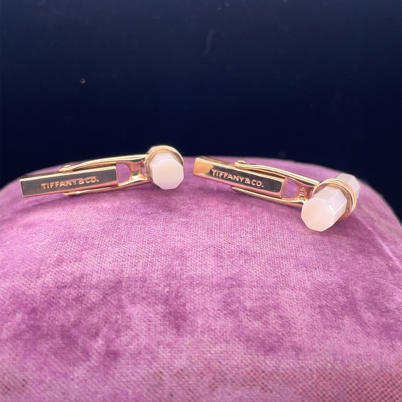 14K Yellow Gold Tiffany & Co Mother of Pearl Cufflinks - VHK#137 - Etsy
