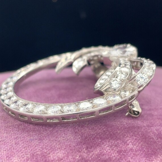 Platinum 1940s GIA Pear Shape & Round Diamond Ribbon … - Gem