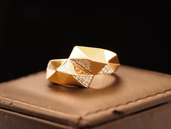 14K Rose Gold Geometric Shape Round Brilliant Diamond… - Gem
