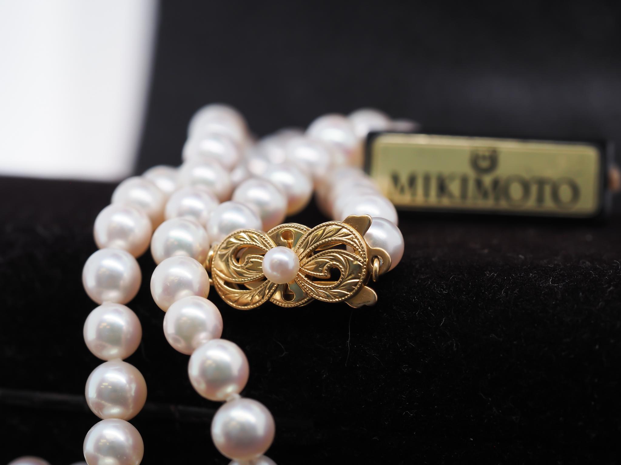 Mikimoto 18k Yellow Gold and Pearl Necklace With Tag - VHK#846 - Etsy
