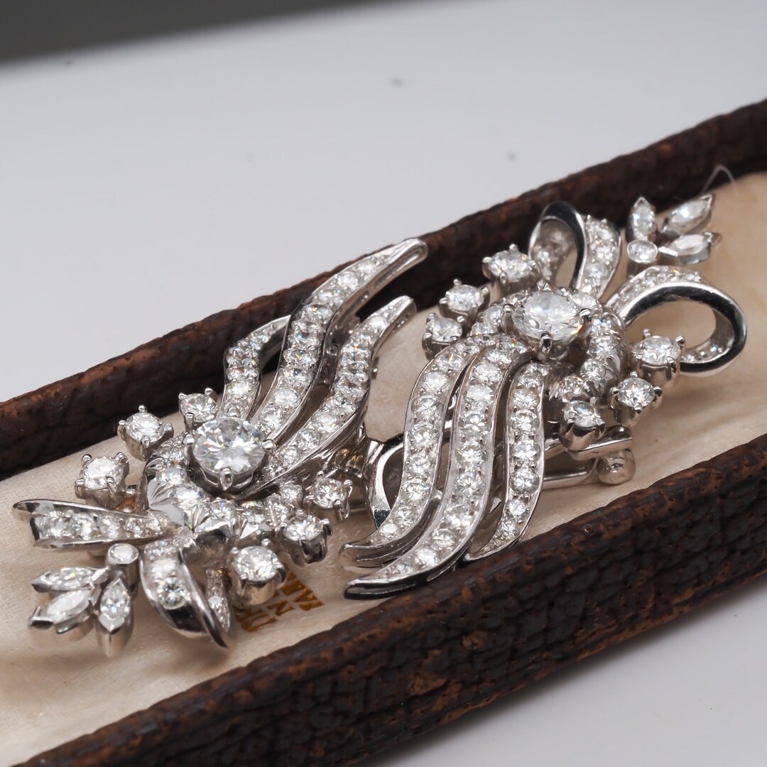 1950s Vintage Dual Platinum Clips With Attachment- VHK# 345 - Etsy