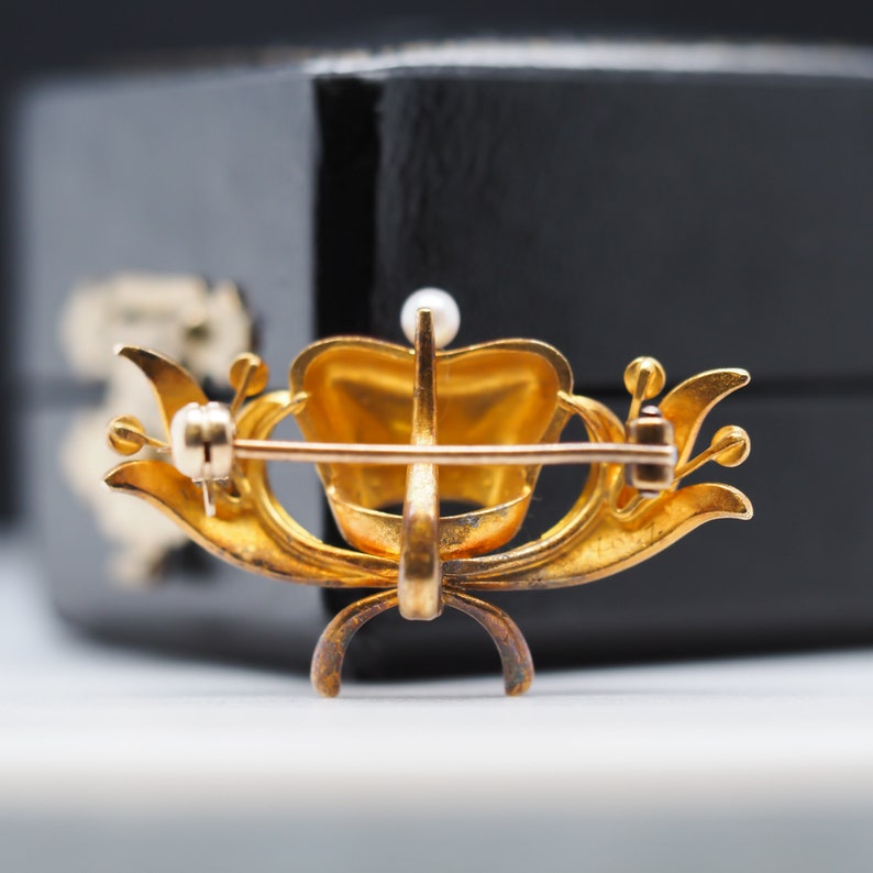 14K Yellow Gold Victorian Royal Kings Crown Enamel and Pearl - Etsy