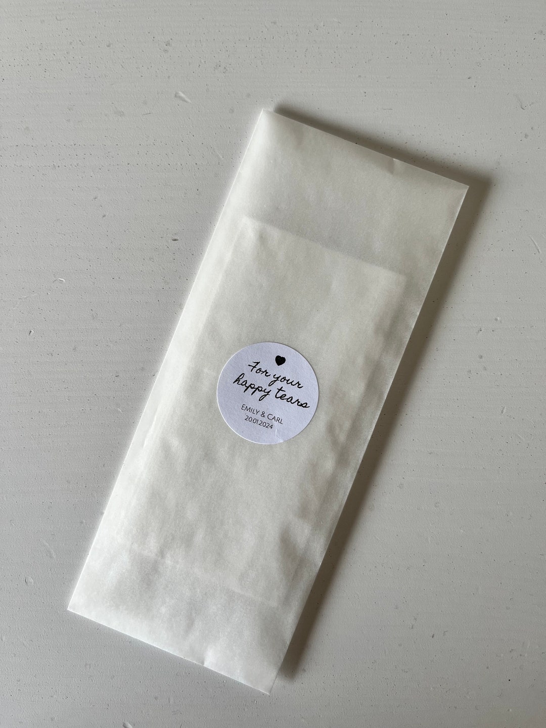 48 Packets of Personalised “happy Tears” Wedding Tissue Favours. DIY ...