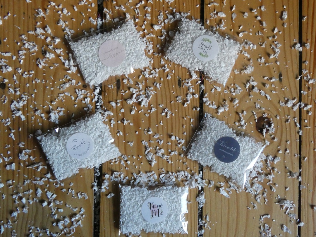 75 SNOW Wedding Confetti Throws • DIY Kit - You Fill the Bags • Perfect ...