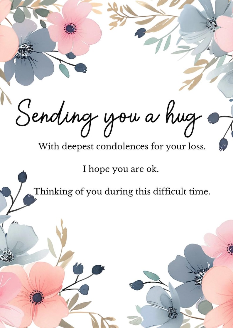 Sympathy Card Loss. Sorry for Your Loss. Condolence Card. in Our ...