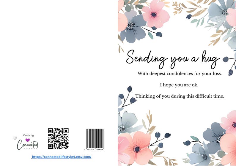 Sympathy Card Loss. Sorry for Your Loss. Condolence Card. in Our ...
