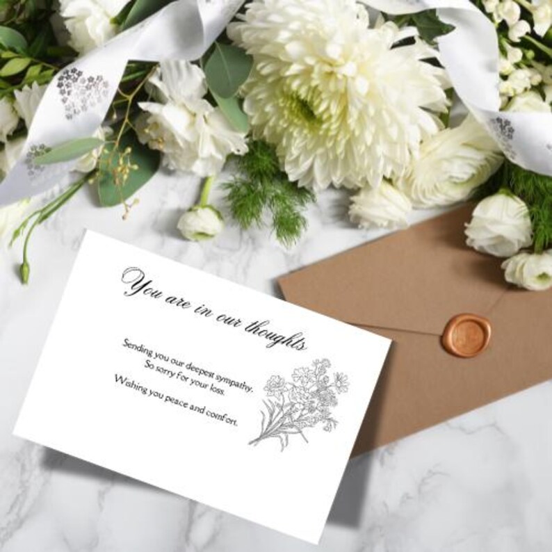 Sympathy Card. Sorry for Your Loss. Printable Sympathy Card. Handmade ...