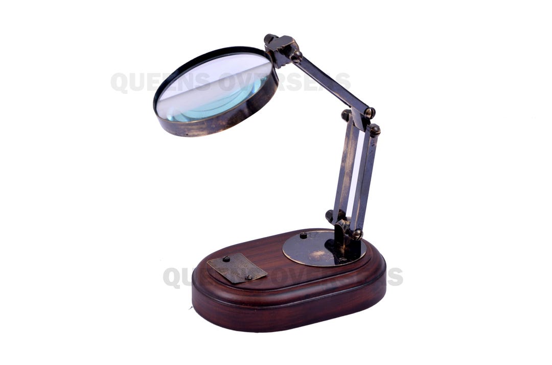 Brass Tabletop Magnifying Glass: Adjustable Nautical Decor - Etsy