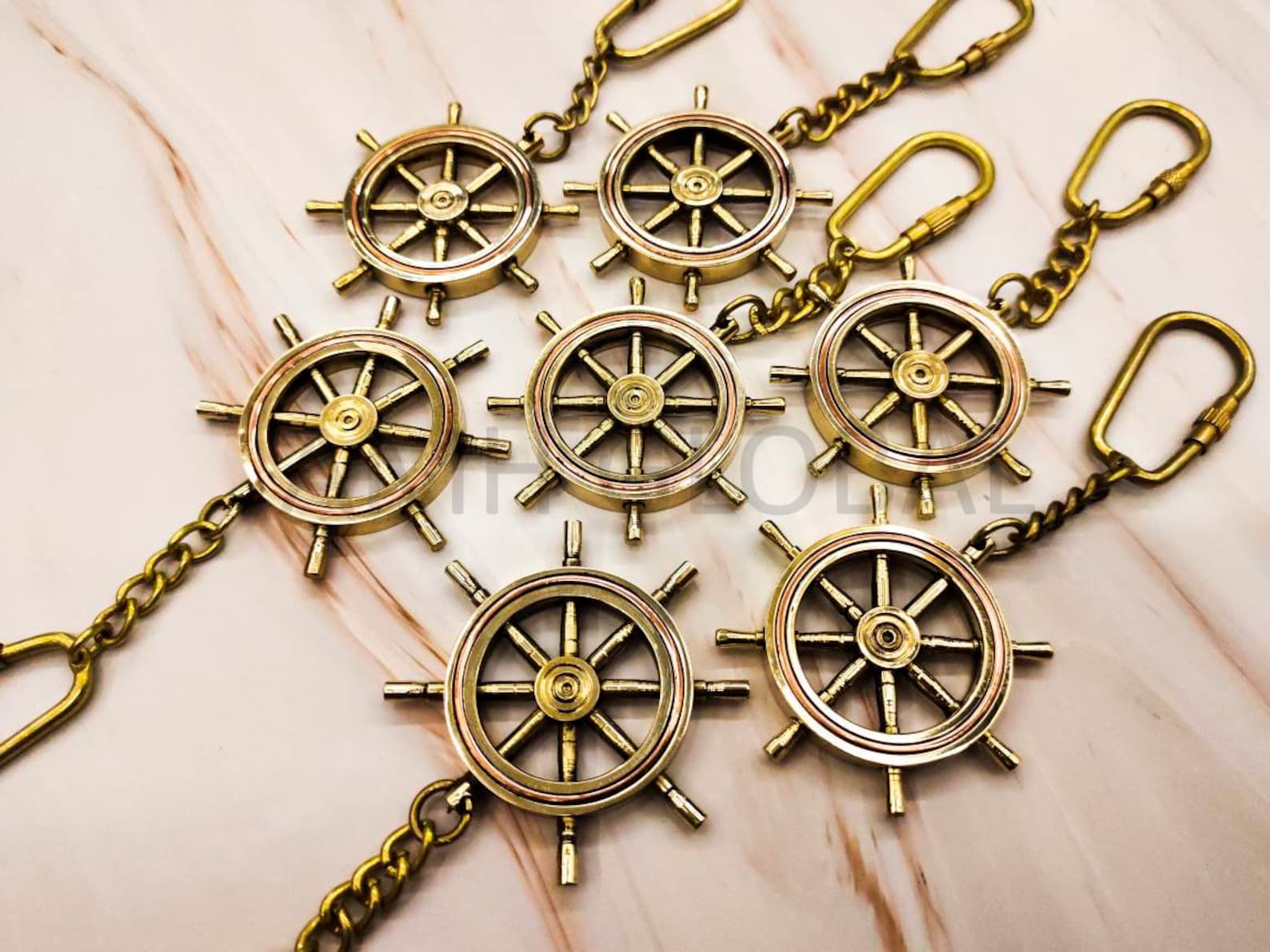 Brass Ship Wheel Keychain | Vintage Nautical Sailor Gift - Etsy