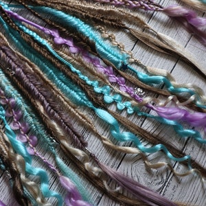 Viking Fishtail Braids Curly Dread Extension, Pastel Synthetic Hair ...