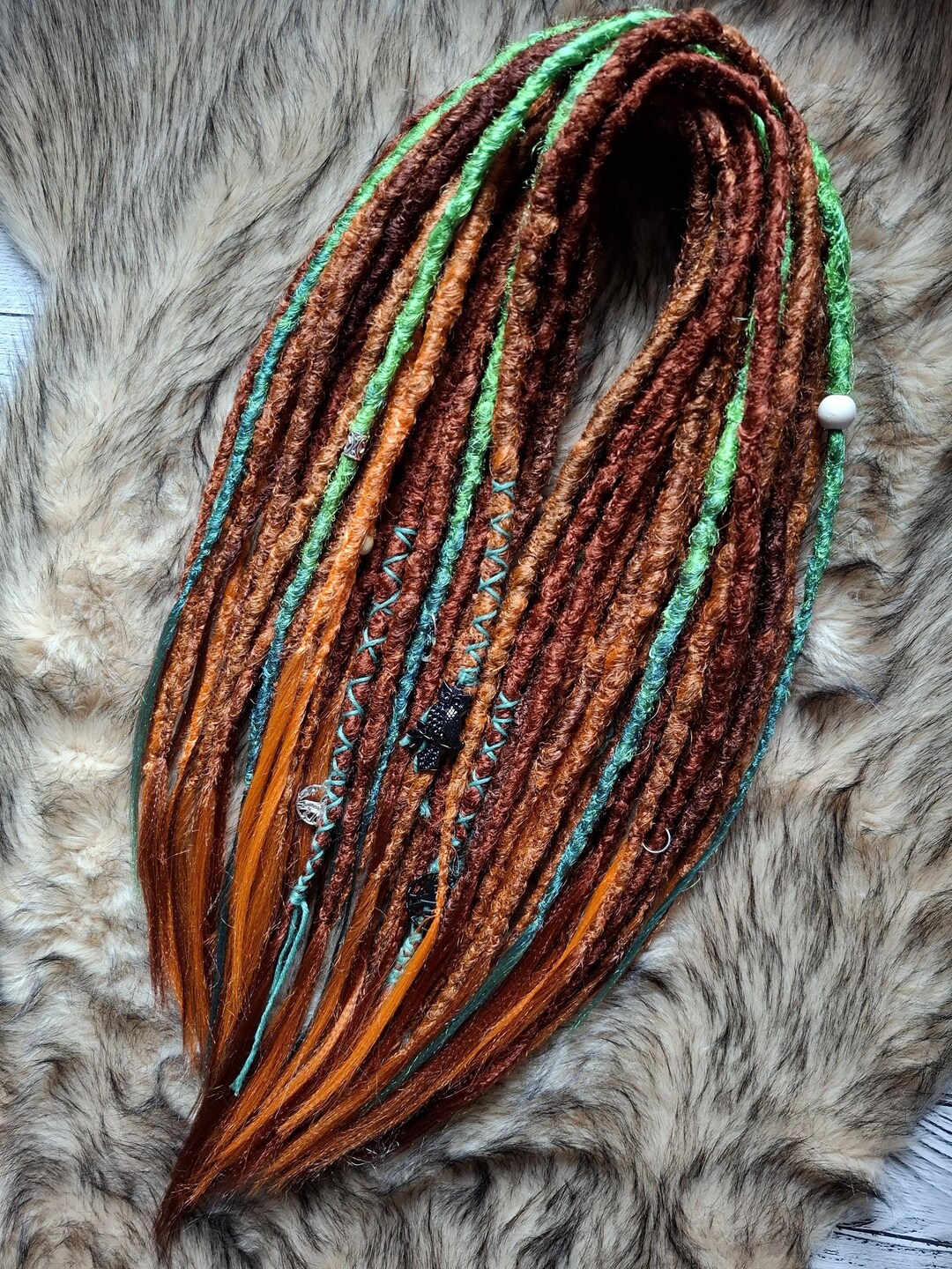 Crochet Ginger Dreadlocks Red Auburn Teal Green,viking Handmade Locs ...