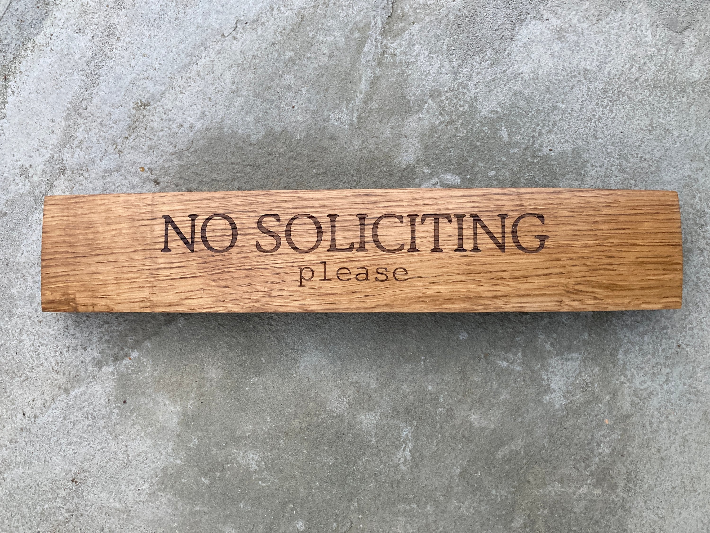 No Soliciting Sign for Door Entry Sign No Salespeople Doorbell No Sales ...