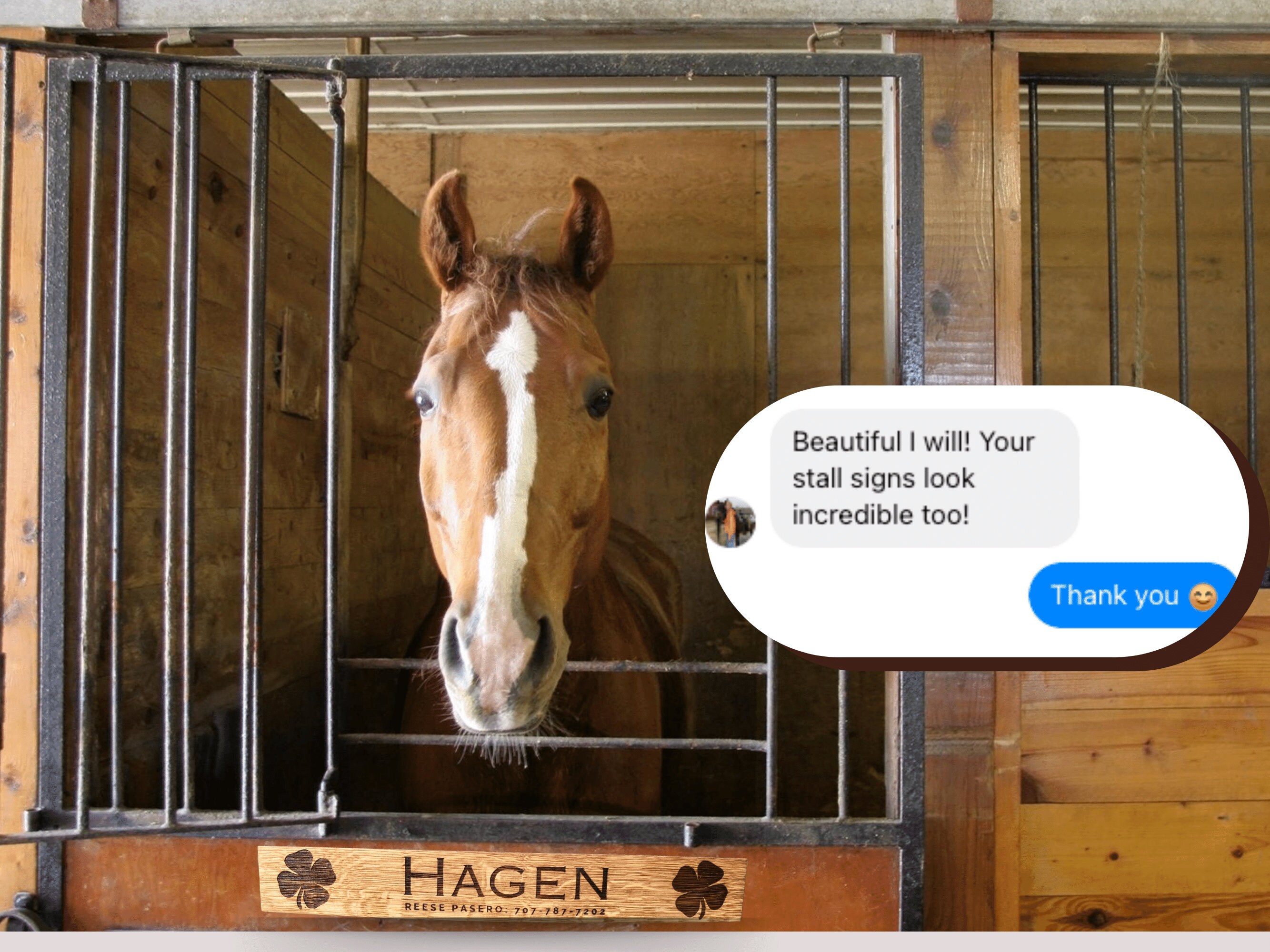 Stall Sign for Horse Stables Custom Stall Plate Name for Horse Boarding ...