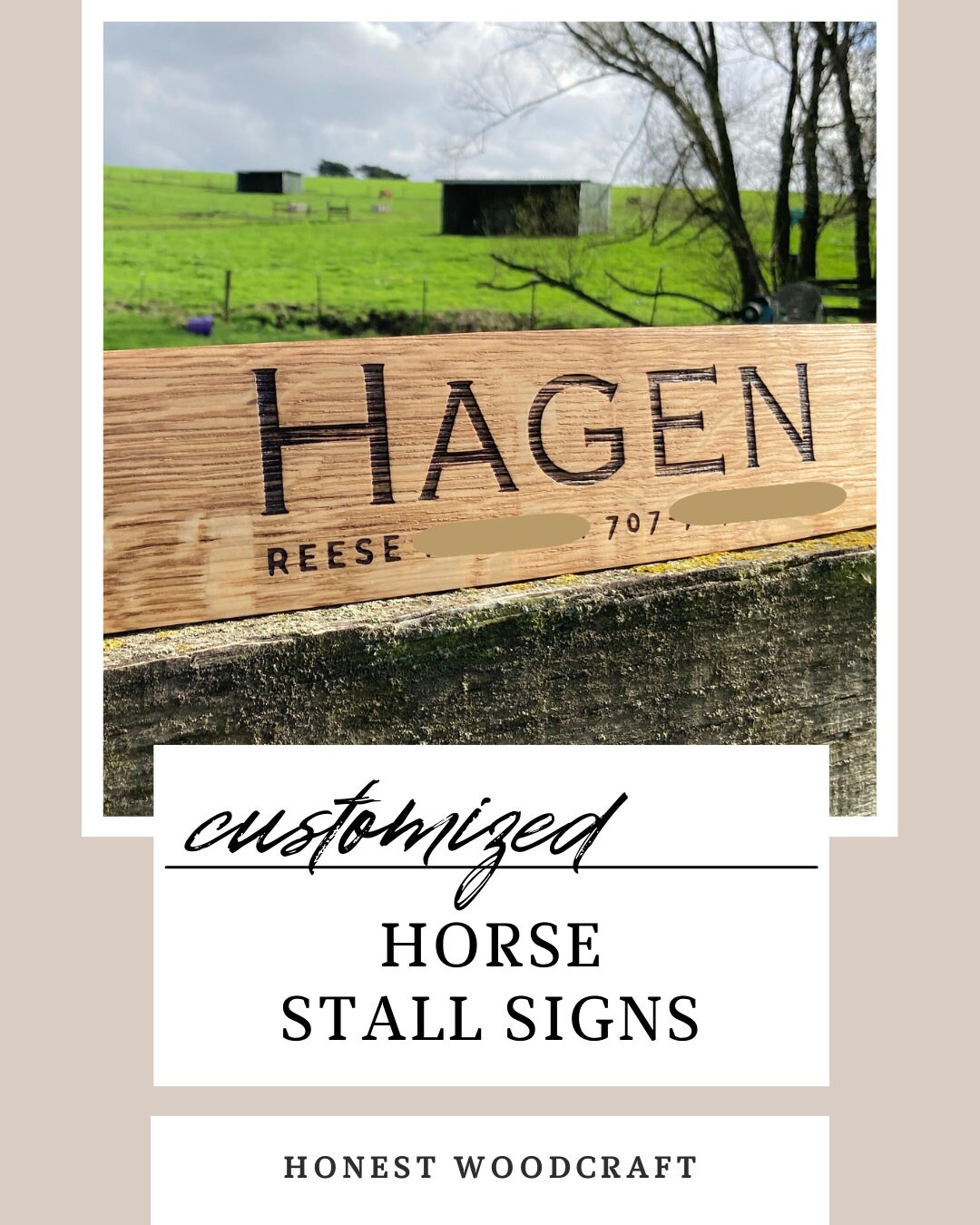 Stall Sign for Horse Stables Custom Stall Plate Name for Horse Boarding ...