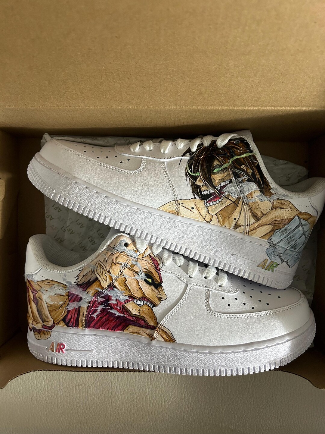 Custom Anime Air Force 1’s (eren X Reiner) Attack on Titan - Etsy
