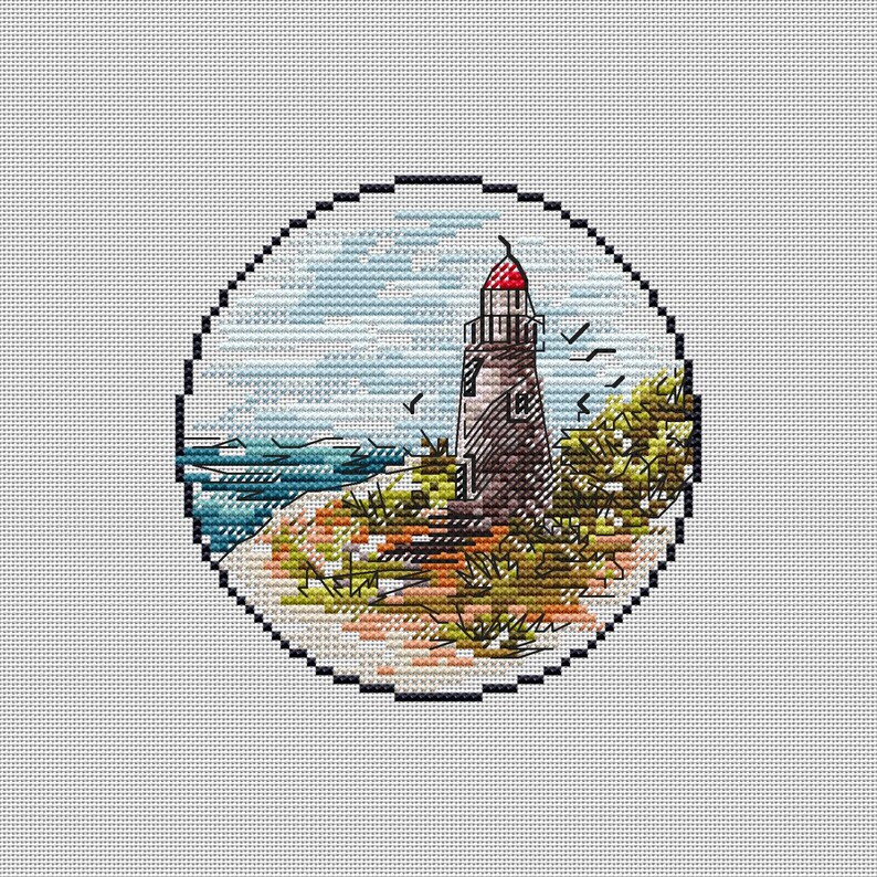 Lighthouses Cross Stitch Pattern PDF Set of 13 Birthday Gift Beginner ...
