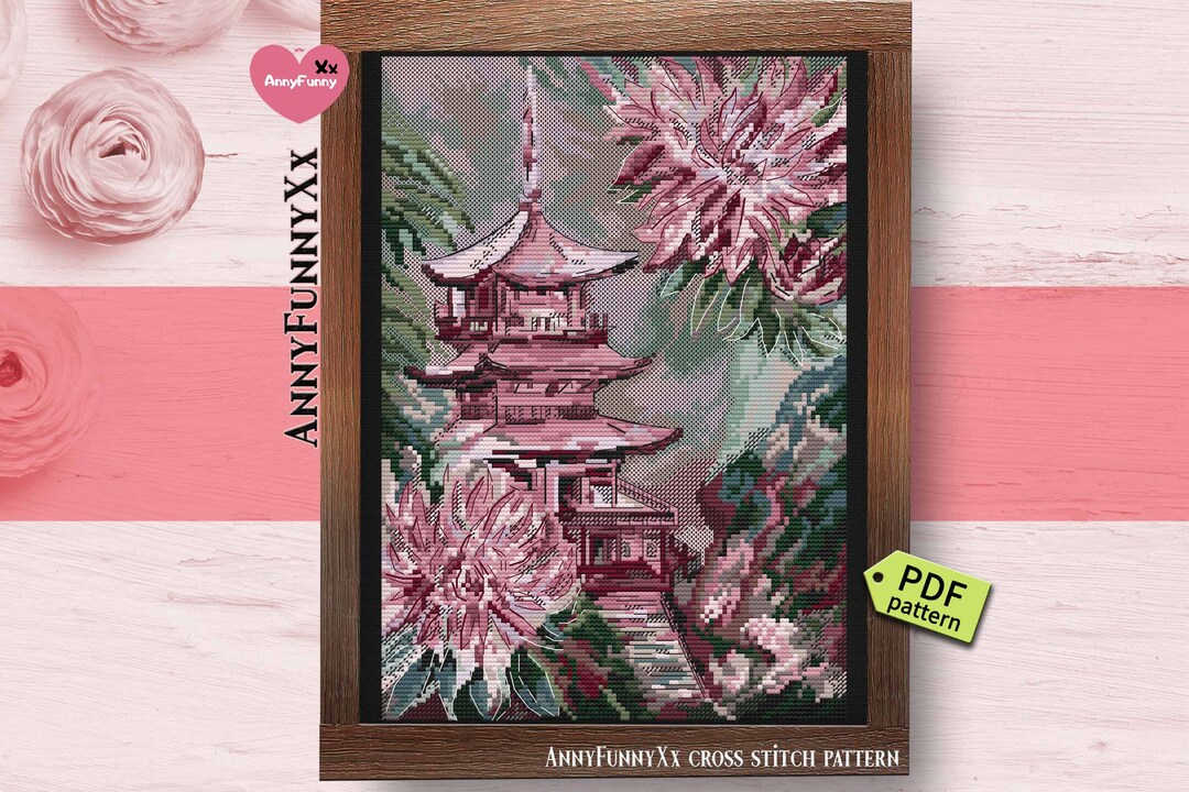 Watercolor Chinese Cross Stitch Pattern China Landscape - Etsy