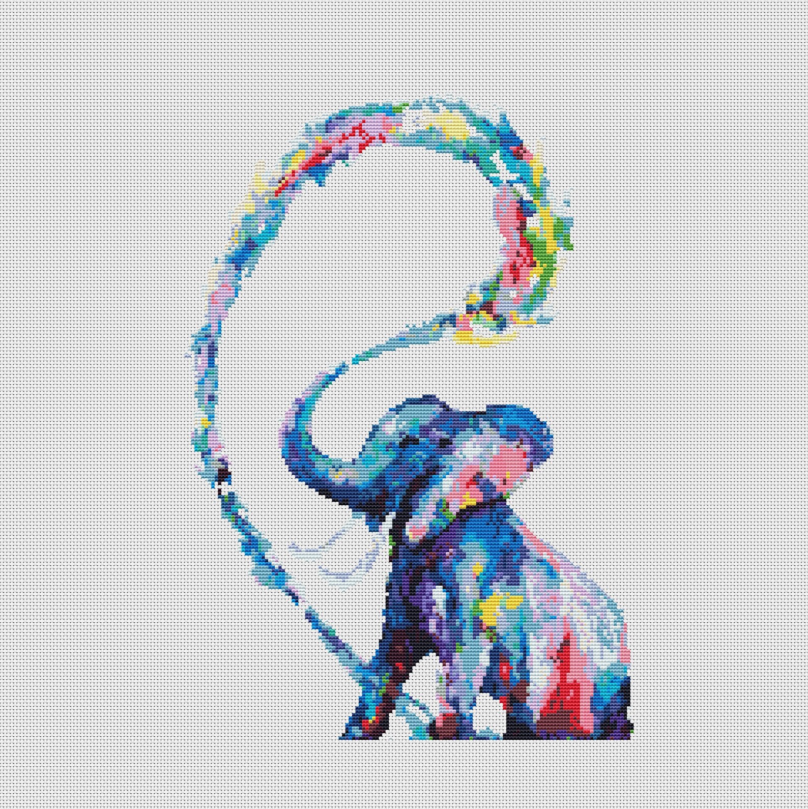 Elephants Cross Stitch Pattern PDF Elephant Art Counted - Etsy