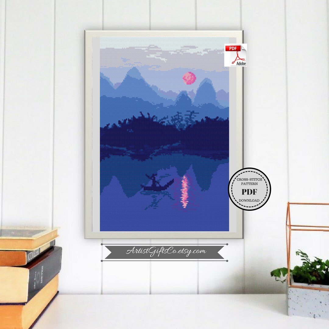Chinese Cross Stitch Pattern Pdf Landscape Mountain Xstitch - Etsy