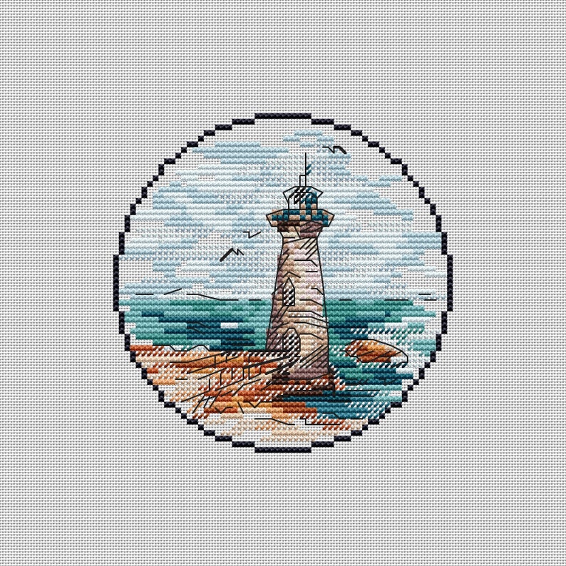 Lighthouses Cross Stitch Pattern PDF Set of 13 Birthday Gift Beginner ...