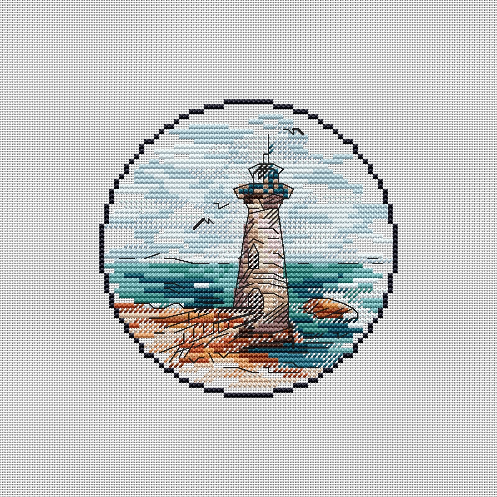 Lighthouses Cross Stitch Pattern PDF Set of 13 Birthday Gift Beginner ...