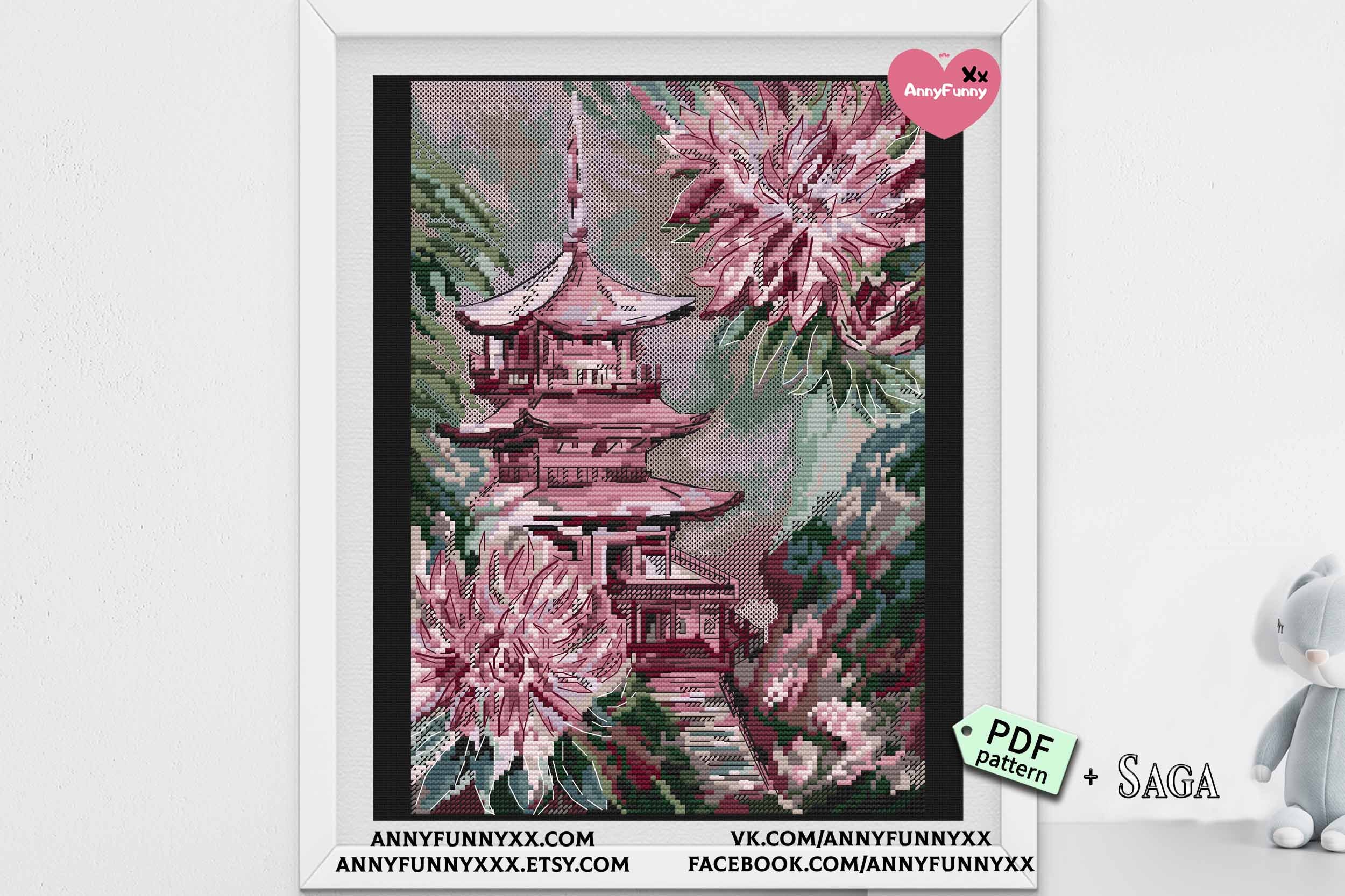 Watercolor Chinese Cross Stitch Pattern China Landscape - Etsy