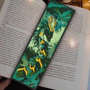 Dragon Bookmark Cross Stitch Pattern PDF Epic Dragons Emerald Green ...