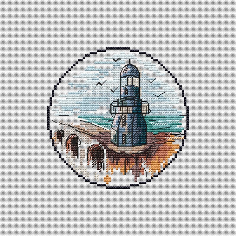 Lighthouses Cross Stitch Pattern PDF Set of 13 Birthday Gift Beginner ...