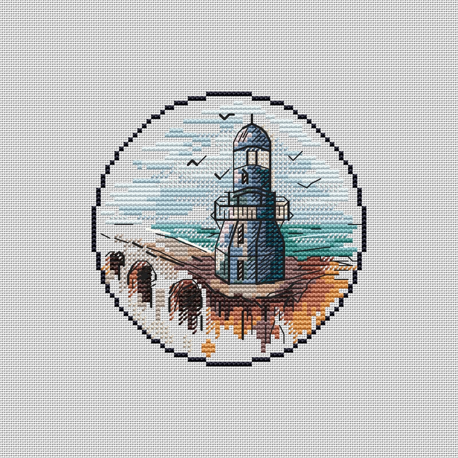 Lighthouses Cross Stitch Pattern PDF Set of 13 Birthday Gift Beginner ...