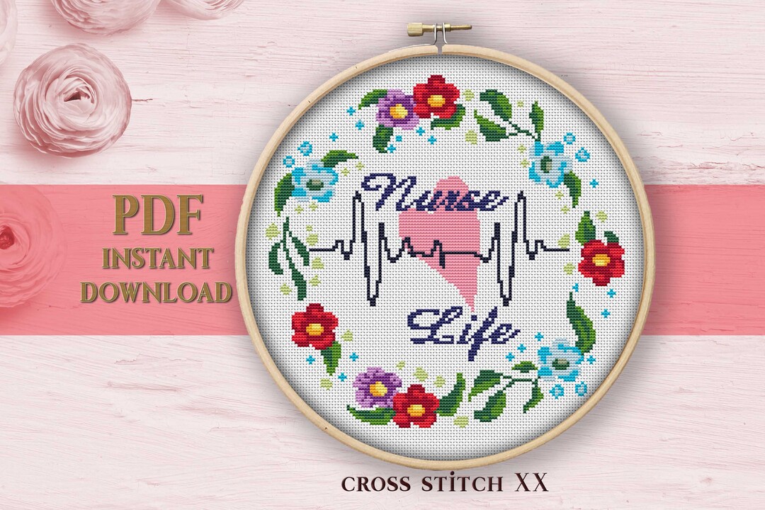 Nurse Life Cross Stitch Pattern PDF Doctor Gift Medical Student Gifts ...