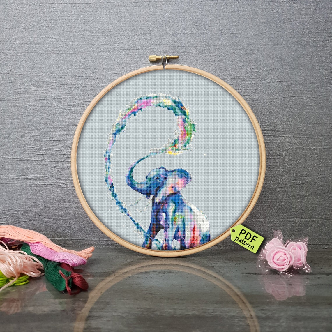 Elephants Cross Stitch Pattern PDF Elephant Art Counted - Etsy