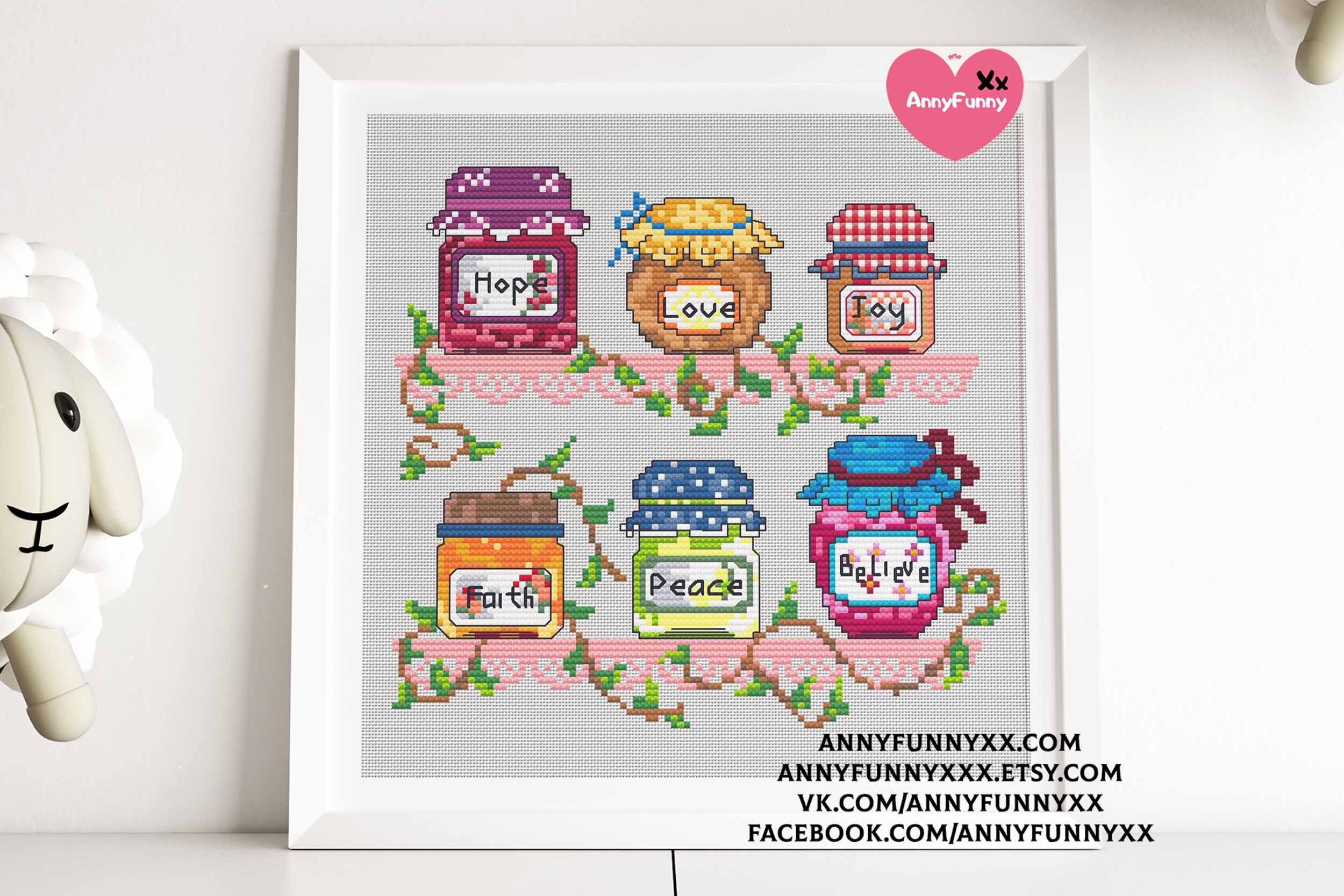 Vintage Kitchen Cross Stitch Pattern Retro Coocware Home Ornament Cozy ...