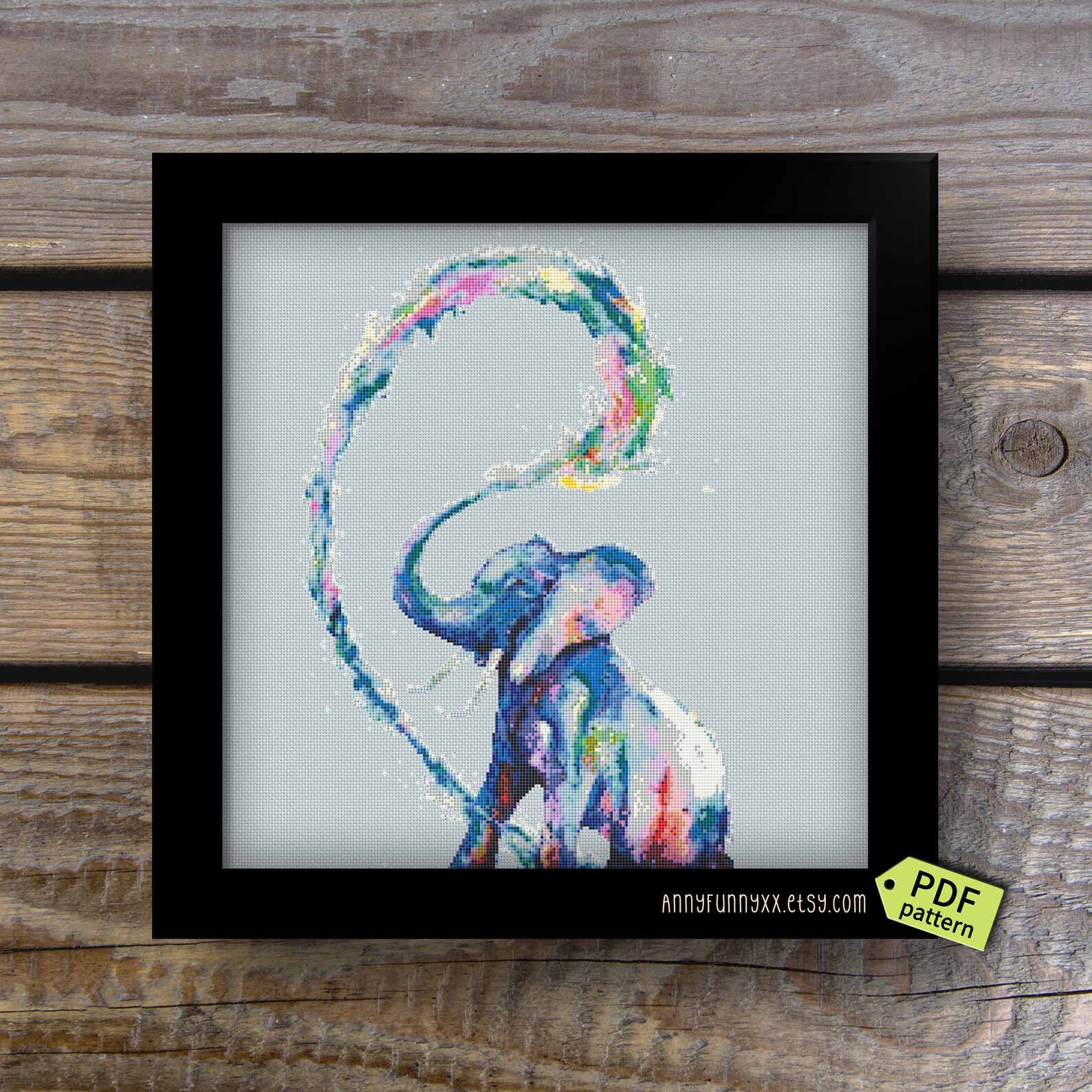 Elephants Cross Stitch Pattern PDF Elephant Art Counted Cross-stitch ...