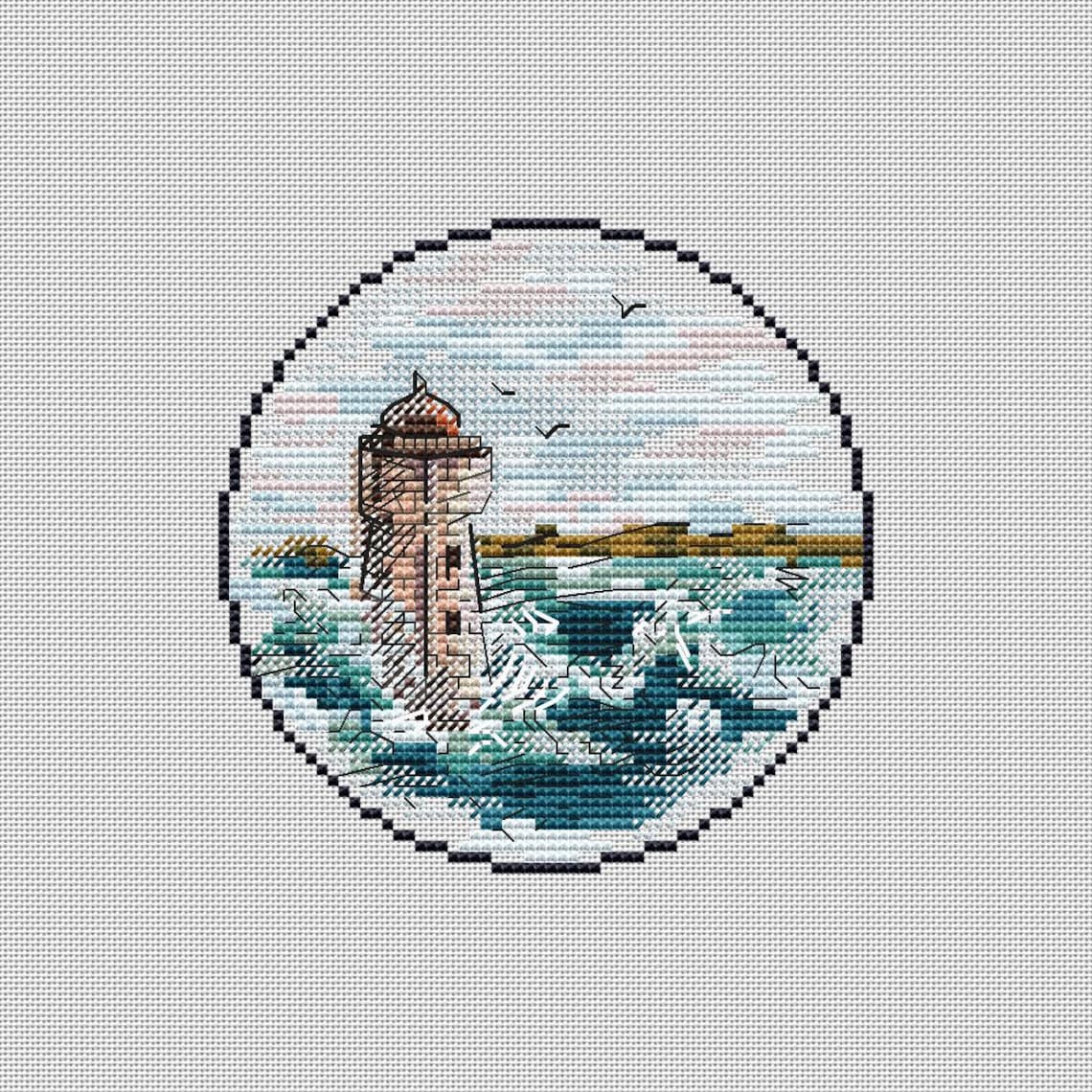 Lighthouses Cross Stitch Pattern PDF Set of 13 Birthday Gift Beginner ...