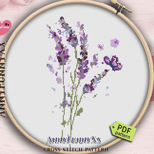 Cross Stitch Pattern Lavender - Etsy