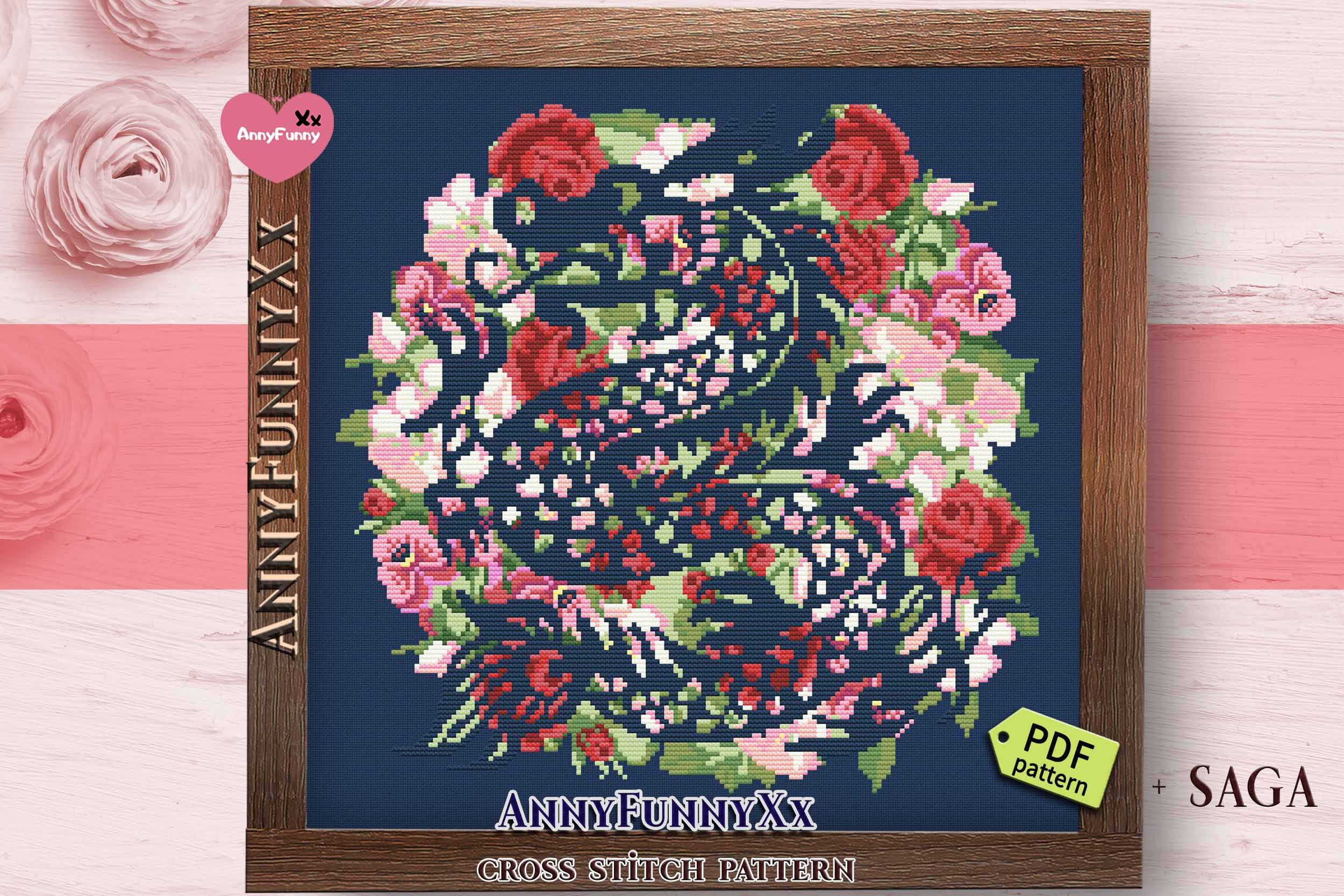 Chinese Dragon Cross Stitch Pattern Silhouette Fantasy Magic Dragons ...