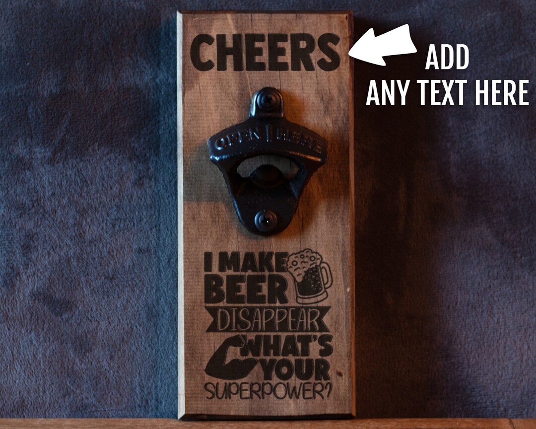 Wall Mounted Bottle Opener 20, Beer Accessory, Home Bar Gift, Custom ...