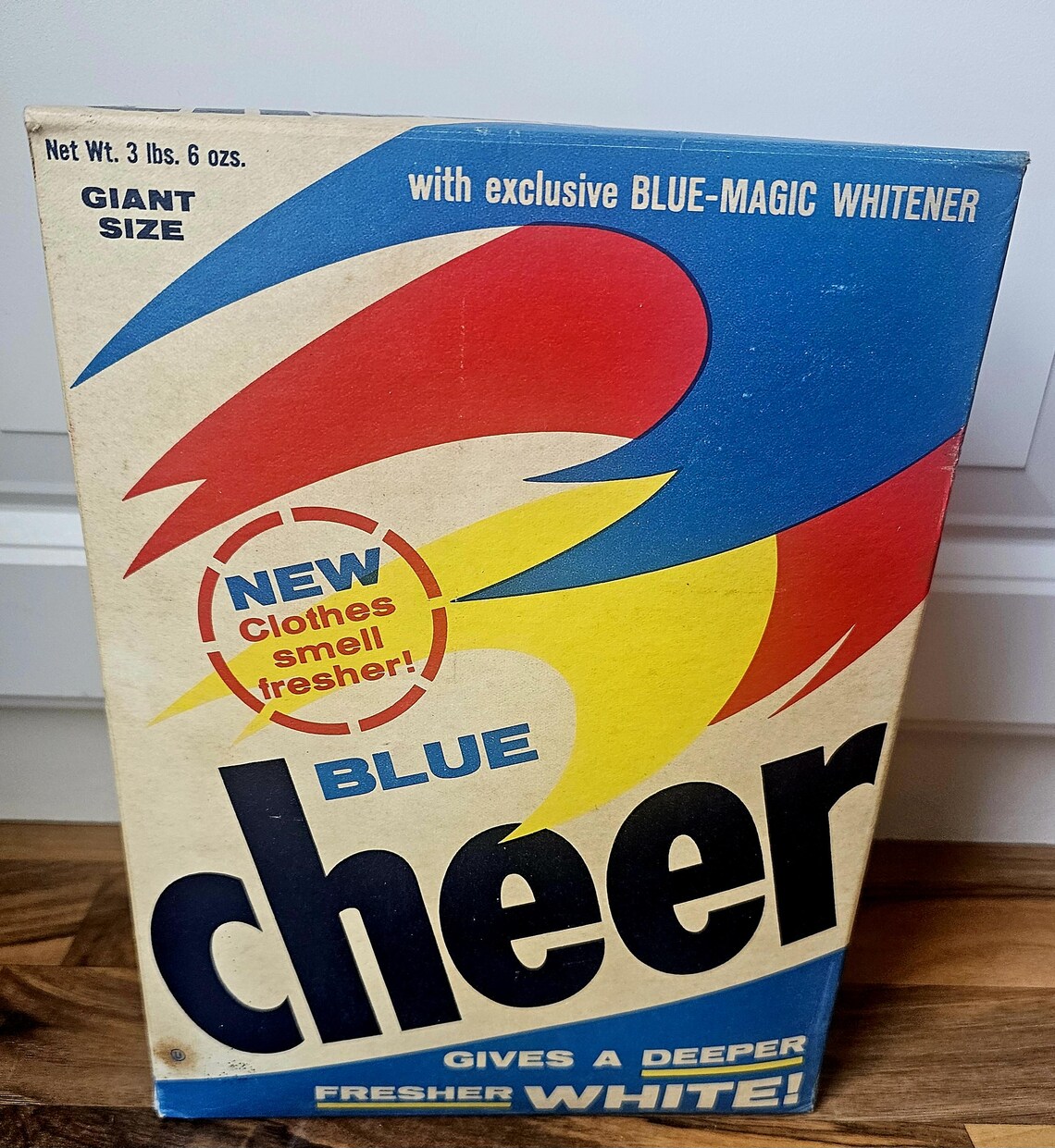 Vintage 1950s Full Sealed Cheer Laundry Detergent Box Giant 3lbs 3 ...