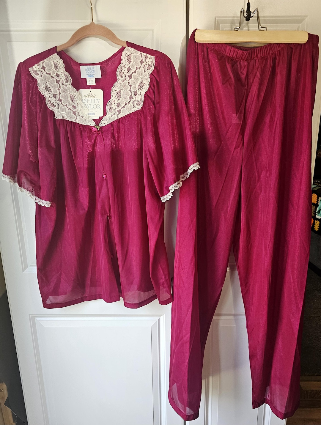 Vintage NOS Ashley Taylor Intimates Plus Nylon Pajamas Set NWT Short ...