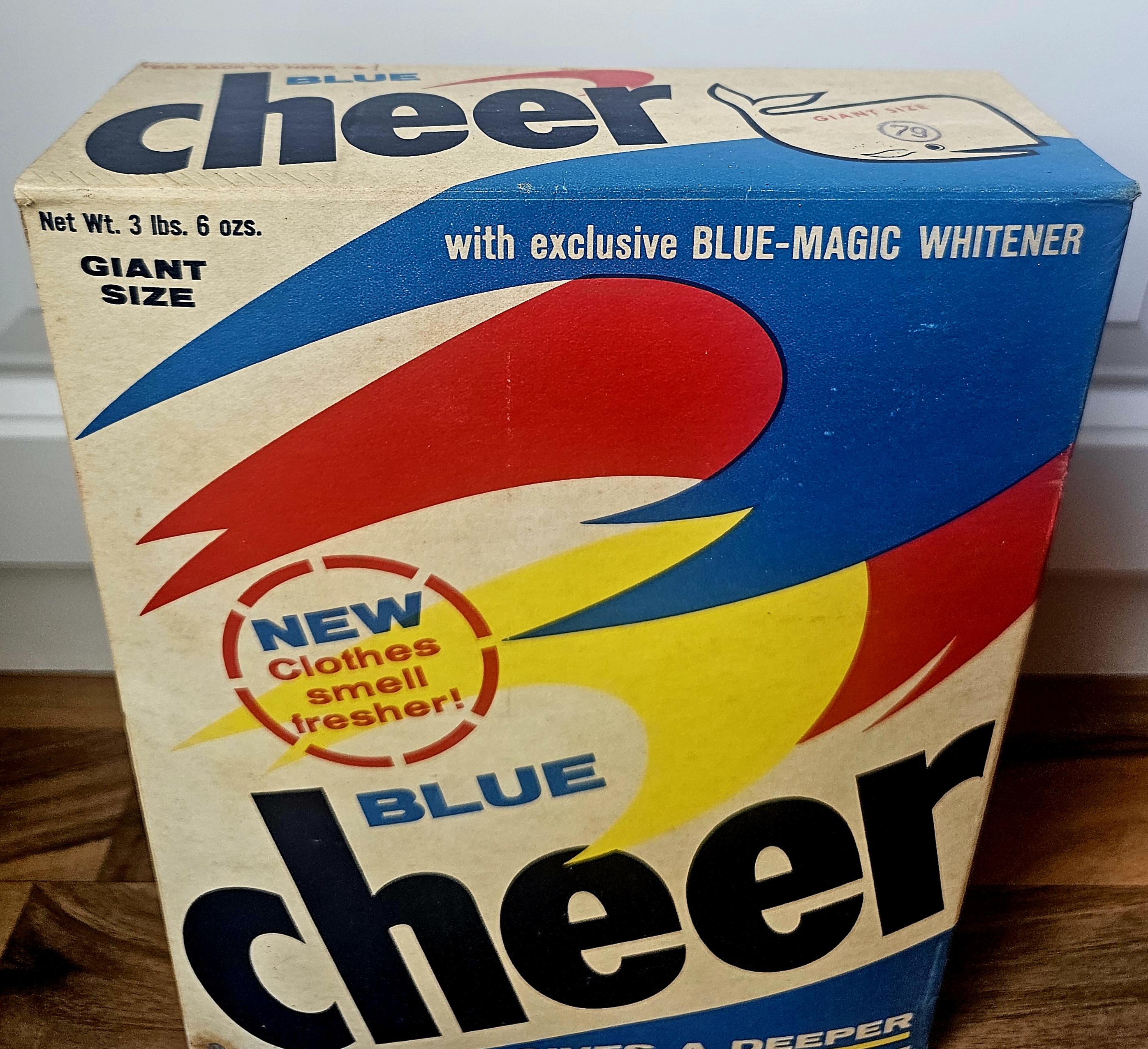 Vintage 1950s Full Sealed Cheer Laundry Detergent Box Giant 3lbs 3 ...