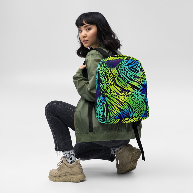 Green Animal Print Backpack - Etsy