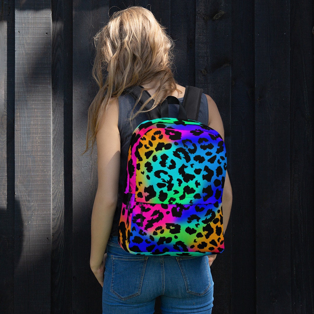 Vibrant Rainbow Cheetah Animal Print Backpack - Etsy