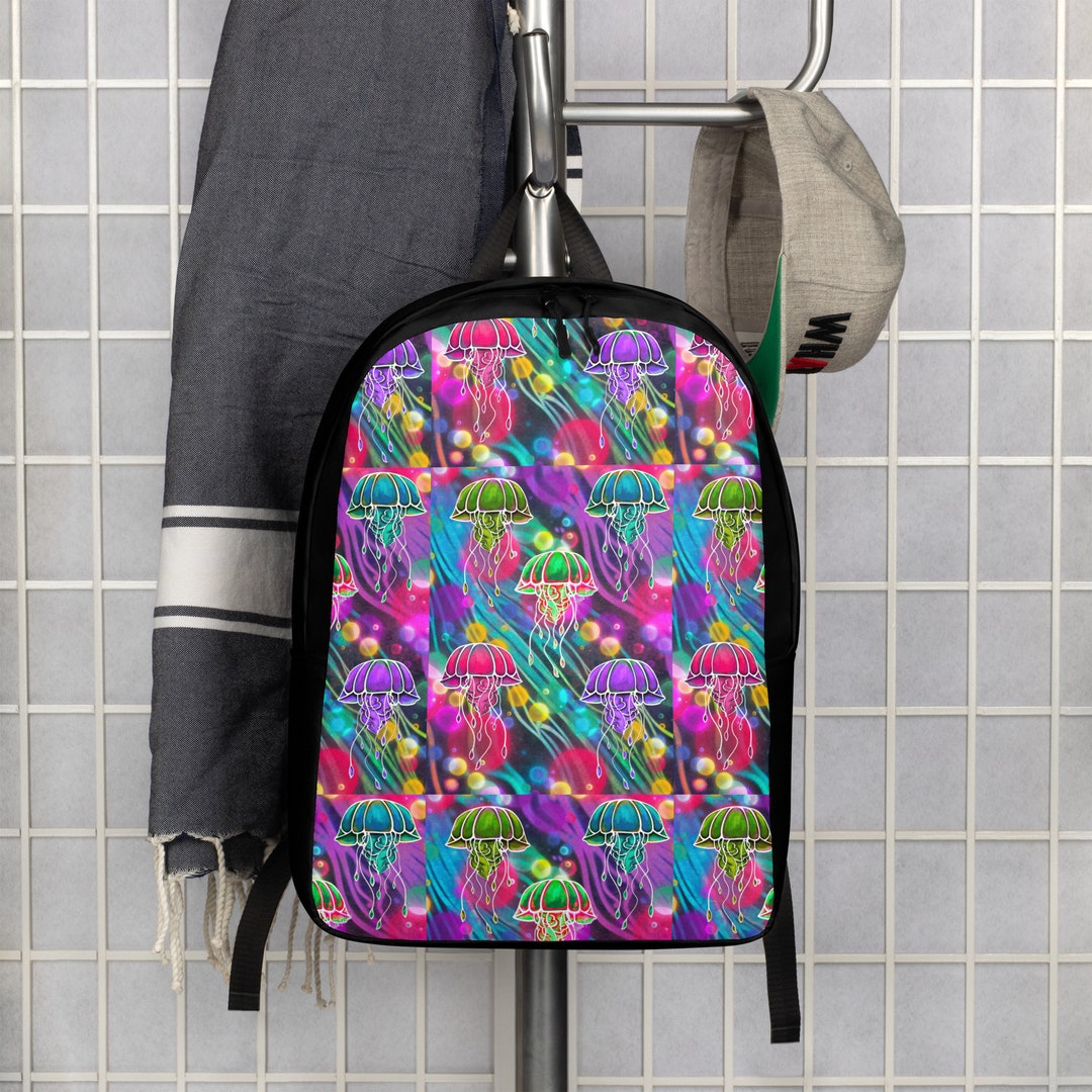 Neon Jellyfish Backpack Beachy Vibes & Fun Color Pop - Etsy