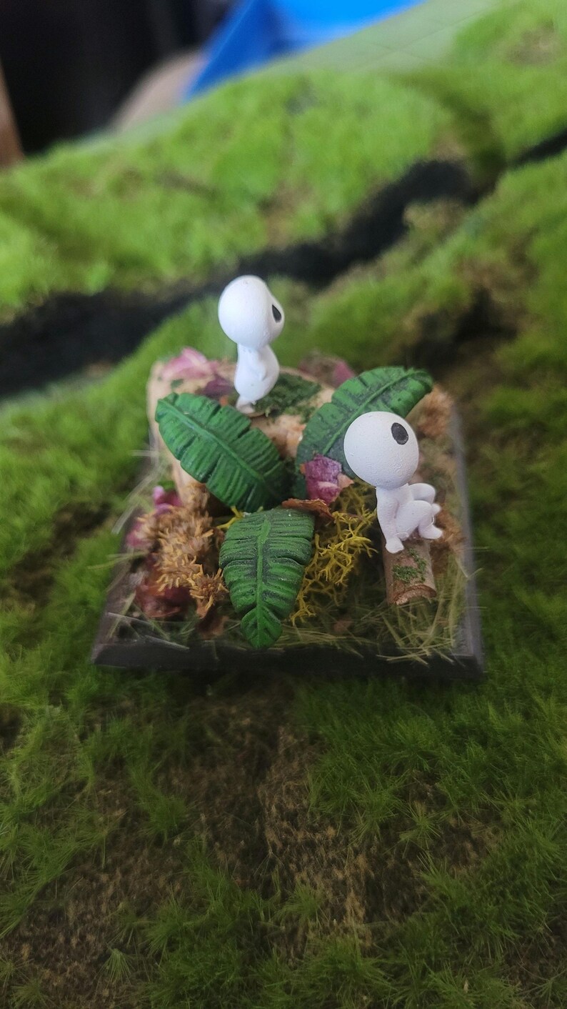 Kodama Tree Spirit Diorama Garden Decor Ghibli Fan Art Natural Terrain ...