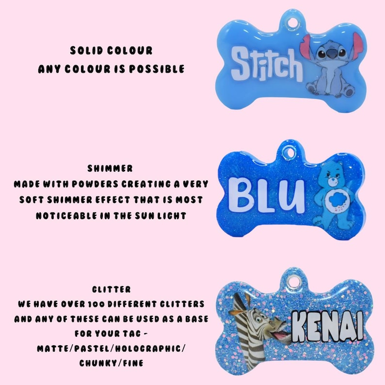 DESIGN Your Own | Resin Dog Tag | Handmade ID Collar Charm ...