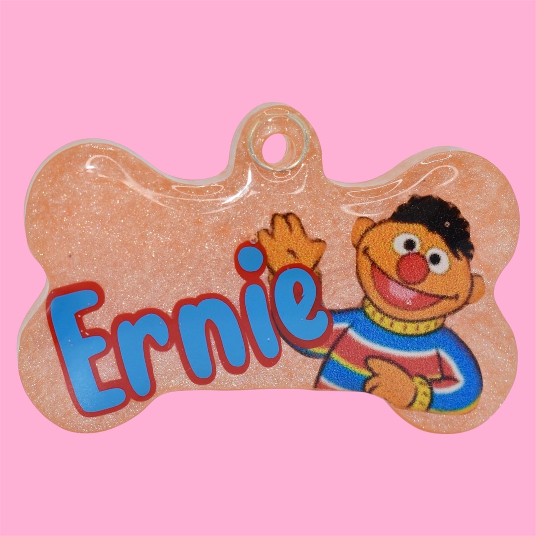 Ernie | Resin Dog Tag | Handmade ID Collar Charm | Personalised Pet ...