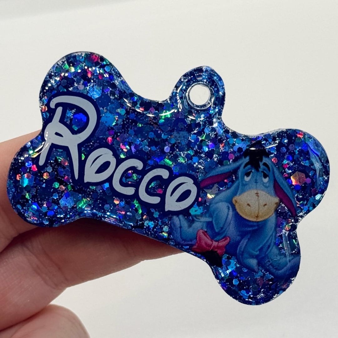 Eeyore | Resin Dog Tag | Handmade ID Collar Charm | Personalised Pet ...